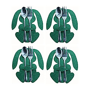 4Pcs Easter Cutlery Bag Set Festive Party Cutlery Decoration Bag Cutlery Decoration PZ3