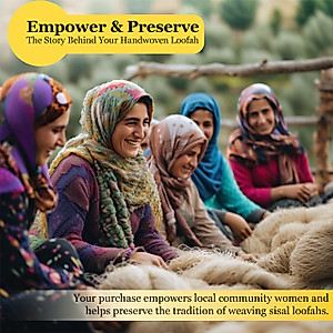 Natural Handwoven - Sisal Loofah - Body Scrubber Made from Premium Agave Fibers - Arabic - Turkish Style Shower loofah - Loofah Sponge with bar Soap Pouch - Loofah Exfoliating Body Scrubber (2-Pack)