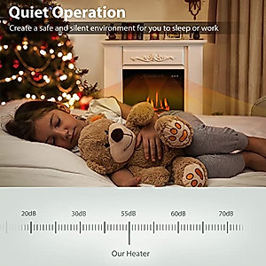 COSTWAY 32 Inch Electric Fireplace with Mantel, 1400W Freestanding Fireplace Heater w/Remote Control & Adjustable 3D Flame Effect, Indoor Fireplace Mantel for Living Room, Bedroom (White)