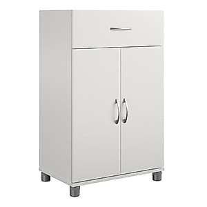 Pemberly Row Transitional 24" 1 Drawer/2 Door Base Storage Cabinet in White