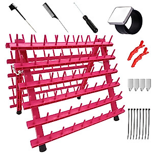 lightmay Braiding Hair Rack - Hair Extension Holder with 120 Pegs Multifunction Braiding Hair Holder Time Saving Extension Holder (120 Pegs, rose red)