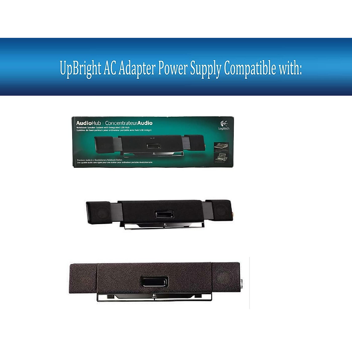 UpBright 13.5V AC/DC Adapter Compatible with Logitech S-00041 S00041 USB Audio Hub Speakers AudioHub Speaker S024EU1350170 13.5VDC 14V 1.7A DC13.5V 1700mA 13.5 VDC Power Supply Cord Battery Charger