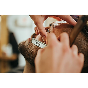 Cut Throat Straight Razor for Men by KING'S CUT THROAT ® - Men’s Cutthroat Shaving Straight Slider – Leather Travel Pouch and Velvet Kit Bag Included – Essential Male Grooming Accessory for Beards