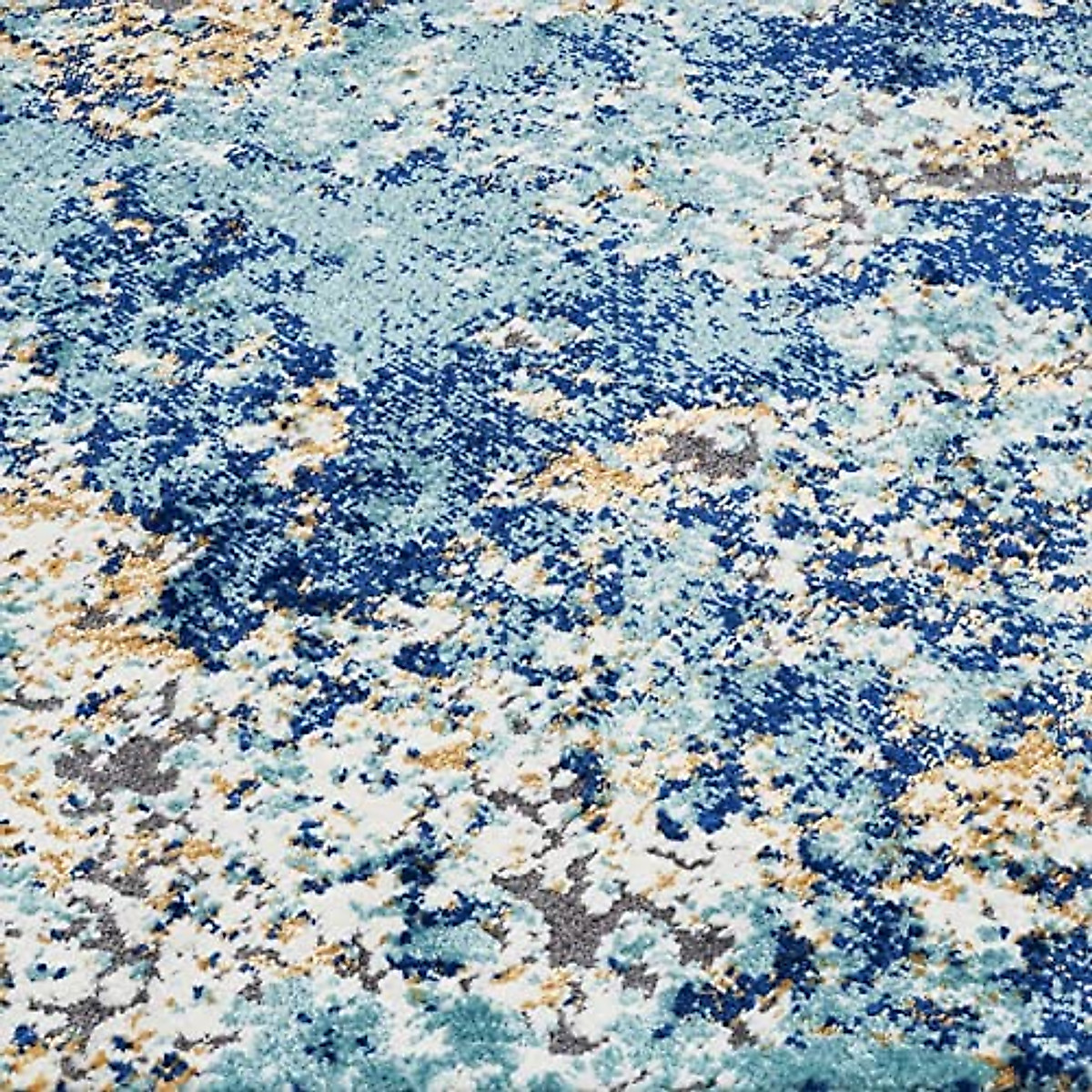 Persian Rugs 6490 Blue 8 x 11 Abstract Modern Area Rug