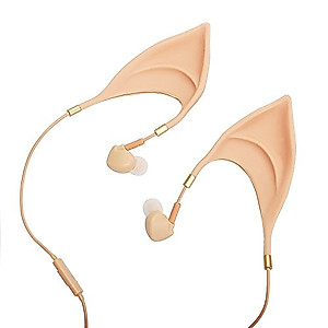 Urbun Elf Earbuds Headphones - Elegant Elves Ear Design Ultra-Soft Corded Earphone Perfect Sound Quality Fairy's Adorable Cosplay Headset Spirit Costume Accessories