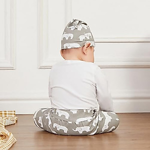 Rarjuiey 3Pcs Newborn Baby Boy Girl Elephant Outfits Long Sleeve Little Peanut Romper Bodysuit+Pants+Hat
