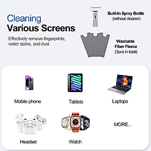 8-in-1 Airpod Cleaner Kit & 2 Extra Cleaning Cloths, Airpods Cleaning Kit, Phone Cleaning Kit, Screen Cleaner, Laptop Cleaning, Keyboard Cleaner, Device Cleaning Kit for Earbuds/MacBook/Earphone