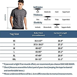 Mens Workout Shirt Quick Dry Athletic Fit Running Gym Sports Performance Tee Shirts(M,Marled Sky Blue)