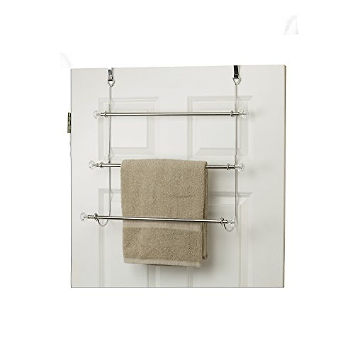 Home Basics TH41069 Over The Door 3-Tier Towel Rack, 21.4" x 5" x 21",Silver