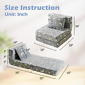 Truwelby 2-Piece Kids Sofa Couch, Modular Toddler Couch Glow in The Dark Sofa for Playroom Bedroom, Play Couch for Girls Boys, Kids Convertible Sofa Sectional Foam Playset Couch Set