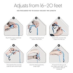 Milliard Preassembled Pool Rope -Adjustable Length- 16-20ft Floating Cordon Pool Safety Divider with Floats, Hooks and FID
