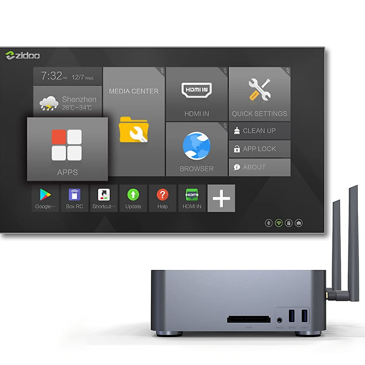zidoo Z10Pro 4K Media Player, with Realtek 1619DR 2G+32G, HDR10+ Set Top Box, 4K HDR Android 9.0 TV Box, support Ethernet WiFi, NAS with HDD Bay up to 14TB