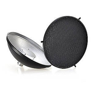 Godox AD-S3 Beauty Dish Reflector with Honeycomb Cover for Godox AD200PRO AD200 Pocket Flash Godox AD180 AD360 AD360II Flash Speedlite - Including Cleaning Kit