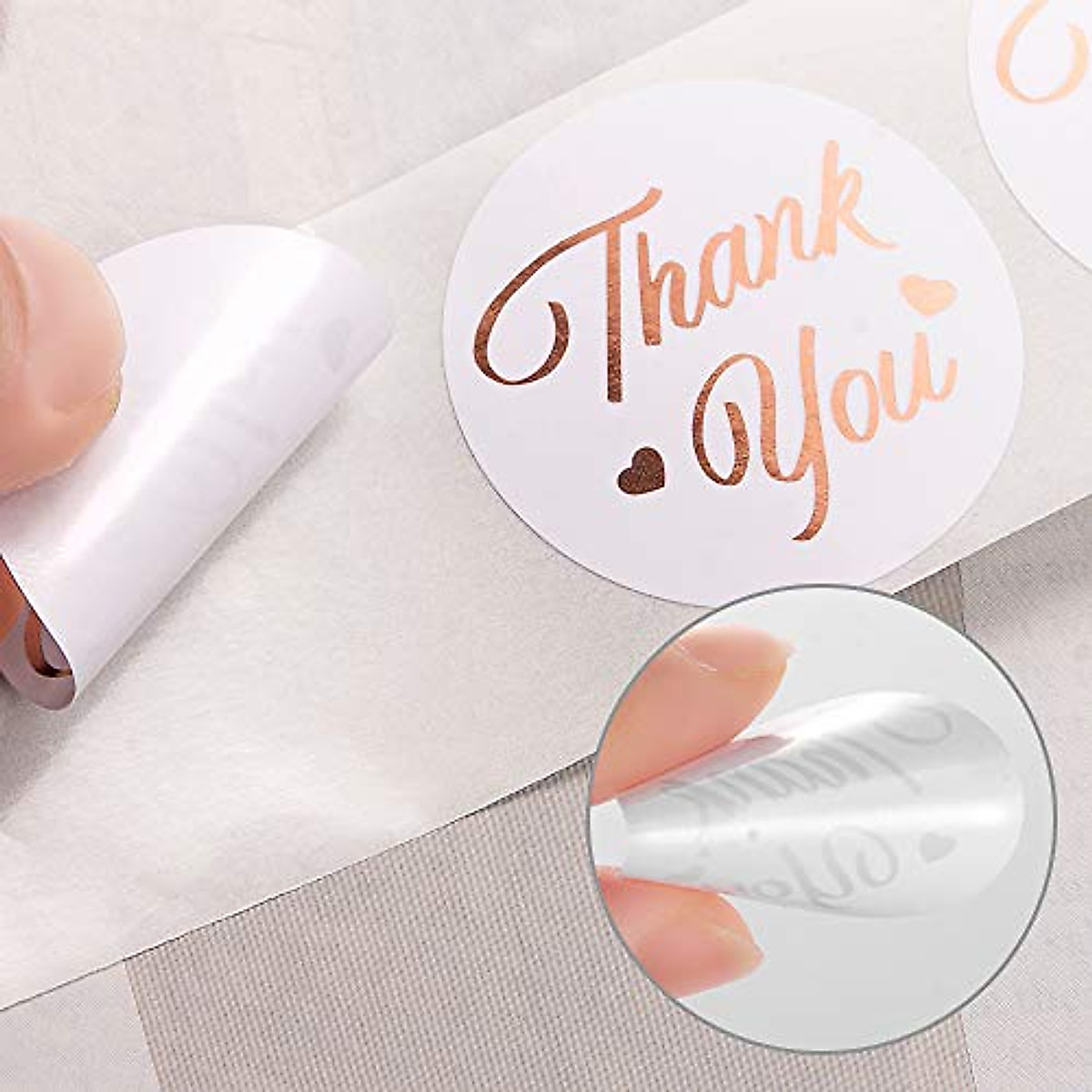lollipro Thank You Stickers for Business 4 Design Round Roll 1.5 Inch, Gilding Bronze Gold Stickers Water Resistant Packaging Labels, 500 Pcs in Box-Packed