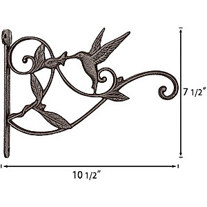 Mkono Hanging Plant Bracket Hook Iron Decorative Plant Hanger for Flower Basket Bird Feeder Wind Chime Lanterns, 2 Pack