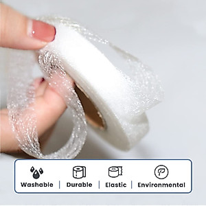 UWEME 6 Rolls Iron On Hemming Tape - Adhesive Hem Tape for Pants Dresses Clothes Curtains, Fabric Tape No Sew Hemming Tape, White, Black