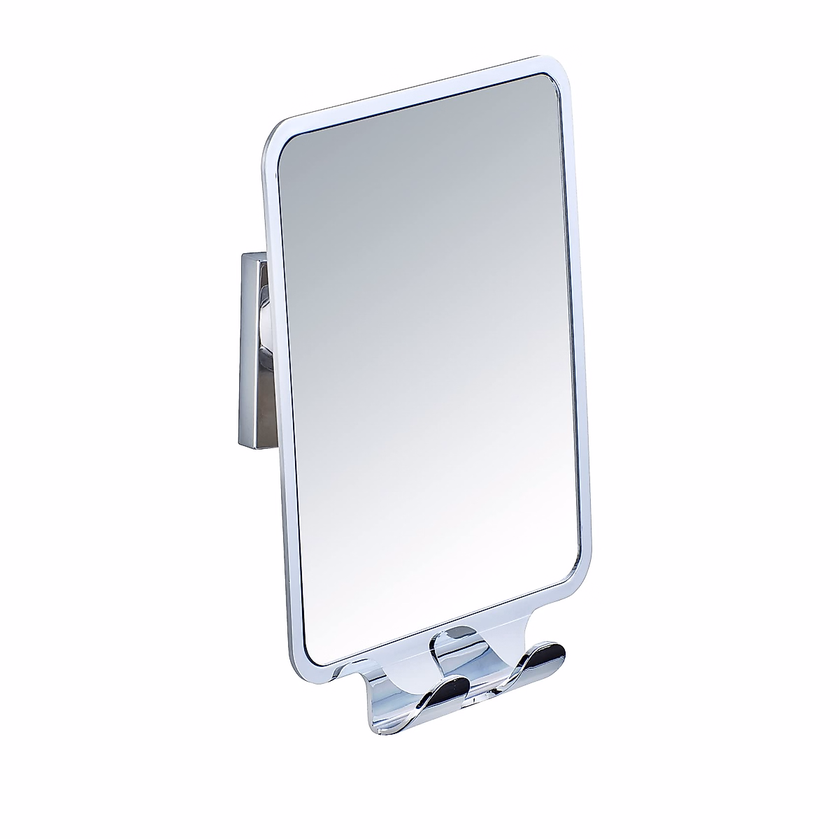 WENKO 22693100 Vacuum-Loc® Cosmetic Mirror Quadro, Acrylonitrile-Butadiene-Styrene (ABS), 14 x 19.5 x 8 cm, Shiny
