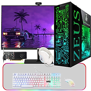 Gaming Desktop PC, Intel Core i5 6th Gen, TechMagnet Zeus Pro 6, GT 1030, 16GB ARGB RAM, 256GB SSD + 1TB HDD 24 Inch Monitor, 4 in 1 Gaming Kit Webcam, WiFi, Win 10 Pro (Renewed)