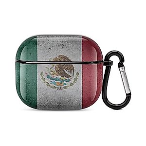 YouTary Compatible with Airpods 3 Case Cover 2021 with Keychain Mexico Flag Pattern Pattern, Apple AirPod Headphone Cover Unisex Shockproof Protective Wireless Charging