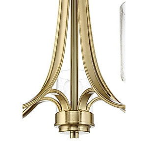 Craftmade 50525-BNK Bolden Clear Seeded Glass Shade Chandelier, 5-Light 500 Watts, Brushed Polished Nickel