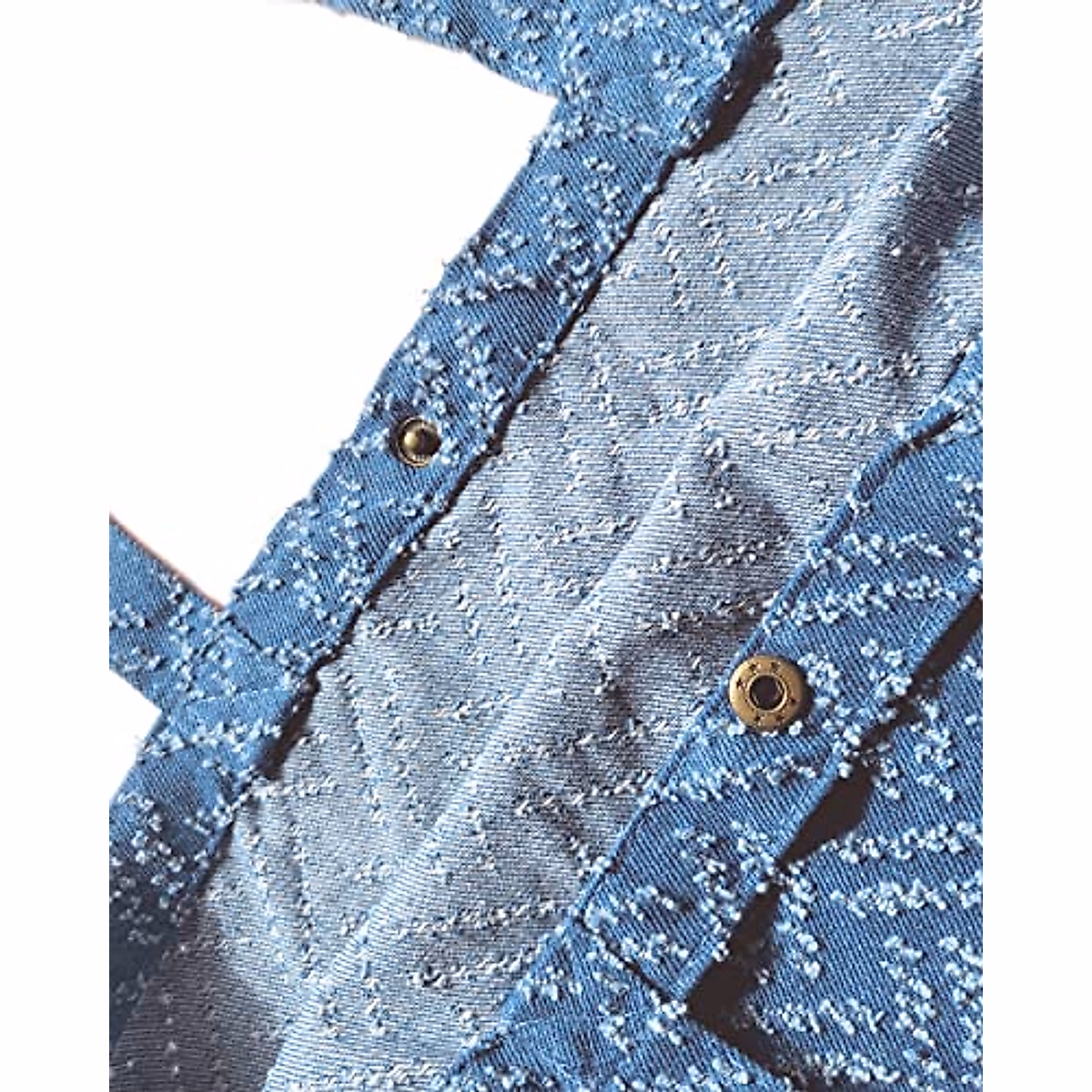 KOASIS Denim Bag for Women Girls Shoulder Tote Bag Casual Style Lightweight Travel Shopper Beach Bag, Denim Blue