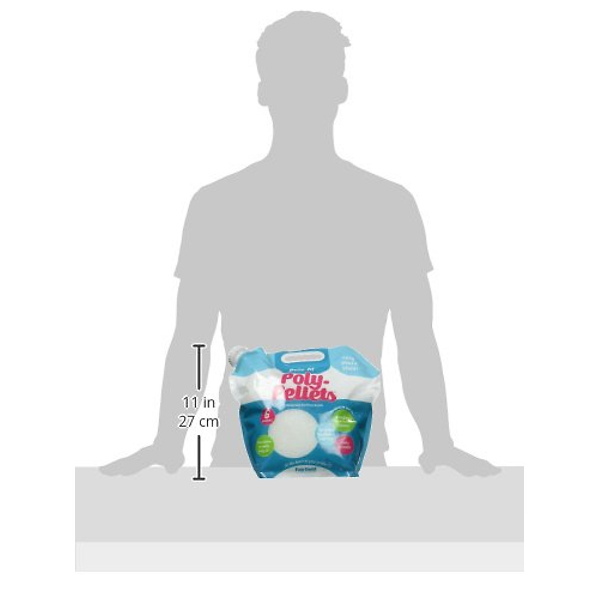 FAIRFIELD Processing Fil Poly Pellets Weighted Stuffing Beads, 6 Pound Pour and Store Bag, White 6 Lbs