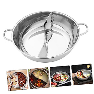 LABRIMP Stainless Steel Mandarin Duck Pot Hotpot Divider Salad Serving Pot Guitar Tremolo Springs Divided Hotpot Pan Korean Pots for Cooking Hotpot Pot Hot Pot Soup Base Monitor China