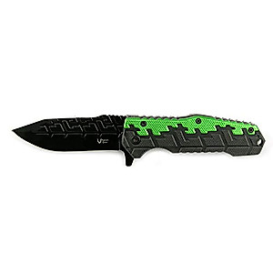 Vulcan Gear Digital Camo Assisted Open Metal Folding Knife (Green)