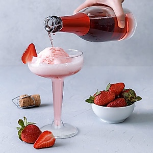 ISKYBOB 18 Pieces Plastic Coupe Glasses Set, Disposable Champagne Glasses Cocktails Cups 120ml / 4oz Clear Champagne Tower Bulk for Wedding, Parties