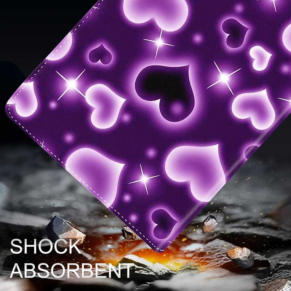 Case for Samsung Galaxy Tab A8 10.5 Inch 2022 Model (SM-X200/X205/X207), Galaxy Tab A8 10.5 inch Tablet Cover, Slim Folding Stand Cover with Auto Wake/Sleep, Purple Heart Balloon