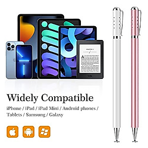 Stylus Pens for Touch Screens, Digiroot Magnetic Disc Tip iPad Stylus, Precise and Sensitive, Compatible with iPad/iPad Pro/iPhone/Android/Microsoft (2-Pack)