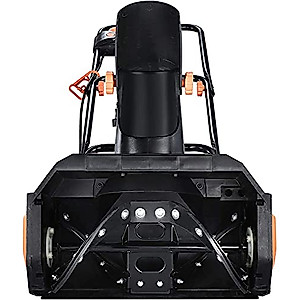 Snow Thrower, 18 Inch Electric Snow Blower, Overload Protection, 13 Amp, Steel Auger, 180° Rotatable Chute, Black & Orange a03