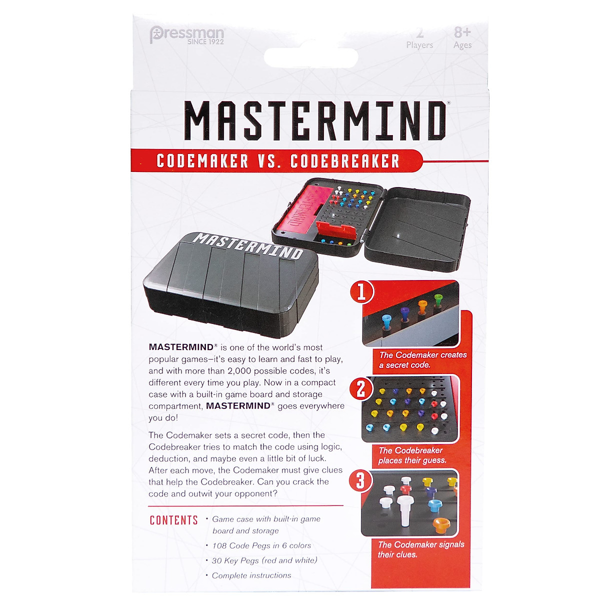 Travel Classics: Mastermind - The Strategy Game of Codemaker vs. Codebreaker in A Compact Travel Case by Pressman