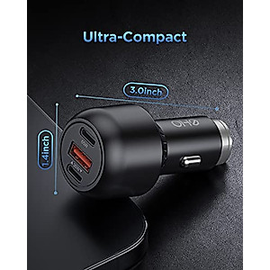 USB C Car Charger for Samsung Galaxy S22/S22 Ultra/S22+, EHO 95W PD3.0 PPS 45W 25W Super Fast Charging Dual USB C Car Charger QC3.0 30W Cigarette Lighter Adapter for Laptops, Tablets, iPhone, MacBook