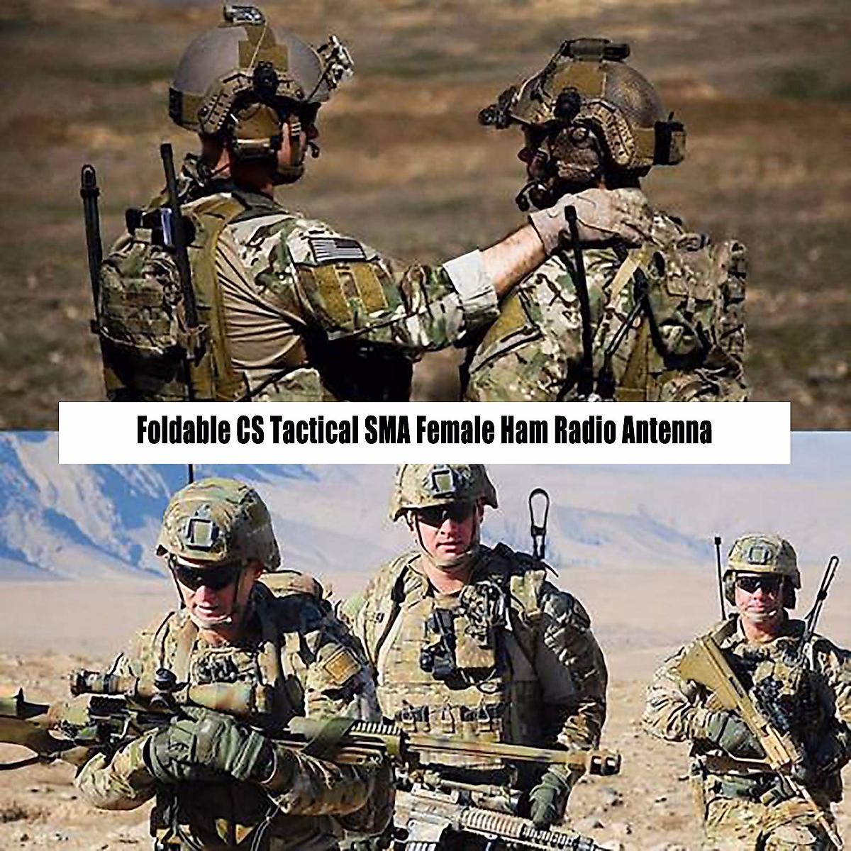 29-inch Ham Radio Antenna 2-Pack VHF UHF SMA Female CS Tactical Foldable Antenna for Baofeng UV-5R BF-F8HP Retevis RT22 RT21 RT68 H-777 Arcshell AR-5 Handheld Ham Radio