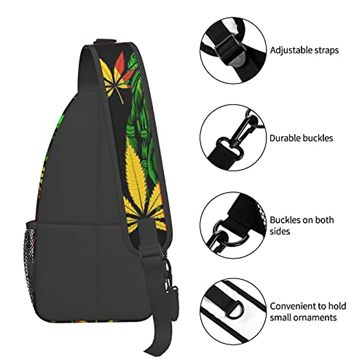 Sling Bags,Jamaican Flag King Lion Men Women Shoulder Backpack,Chest Bag Daypack for Hiking Travel