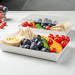 Restaurantware Matsuri Vision 9 x 6 x 1.5 Inch Large Sushi Trays 100 Greaseproof Sushi Packaging Boxes - Lids Sold Separately Disposable White Paper Sushi Containers For Entrees Or Desserts