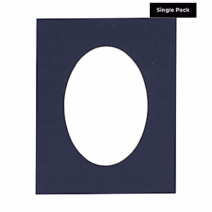 CountryArtHouse Navy Blue Acid Free 16x20 Oval Picture Frame Mat with White Core Bevel Cut for 11x14 Pictures - Fits 16x20 Frame - Pack of 1 Matboard