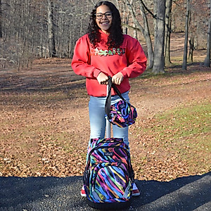 Tilami Rolling Backpack Laptop 18 inch with Lunch Bag, Butterfly