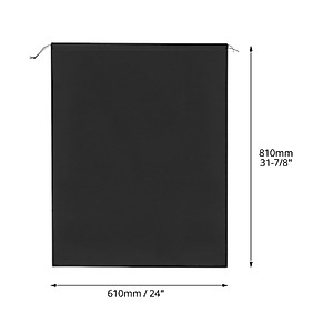 QWORK 6-Pack Large Black Anti-Tarnish Storage Bags - 24x32 inches Soft Flannel Cloth Pouches for Silverware, Jewelry Protection - Rust, Corrosion, Dust Prevention with Adjustable Drawstring