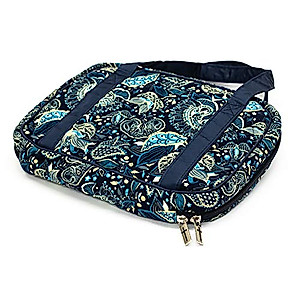 Dicksons Saved by Grace Cross Navy Cotton Bible Cover Case with Purse Handles, Large Print
