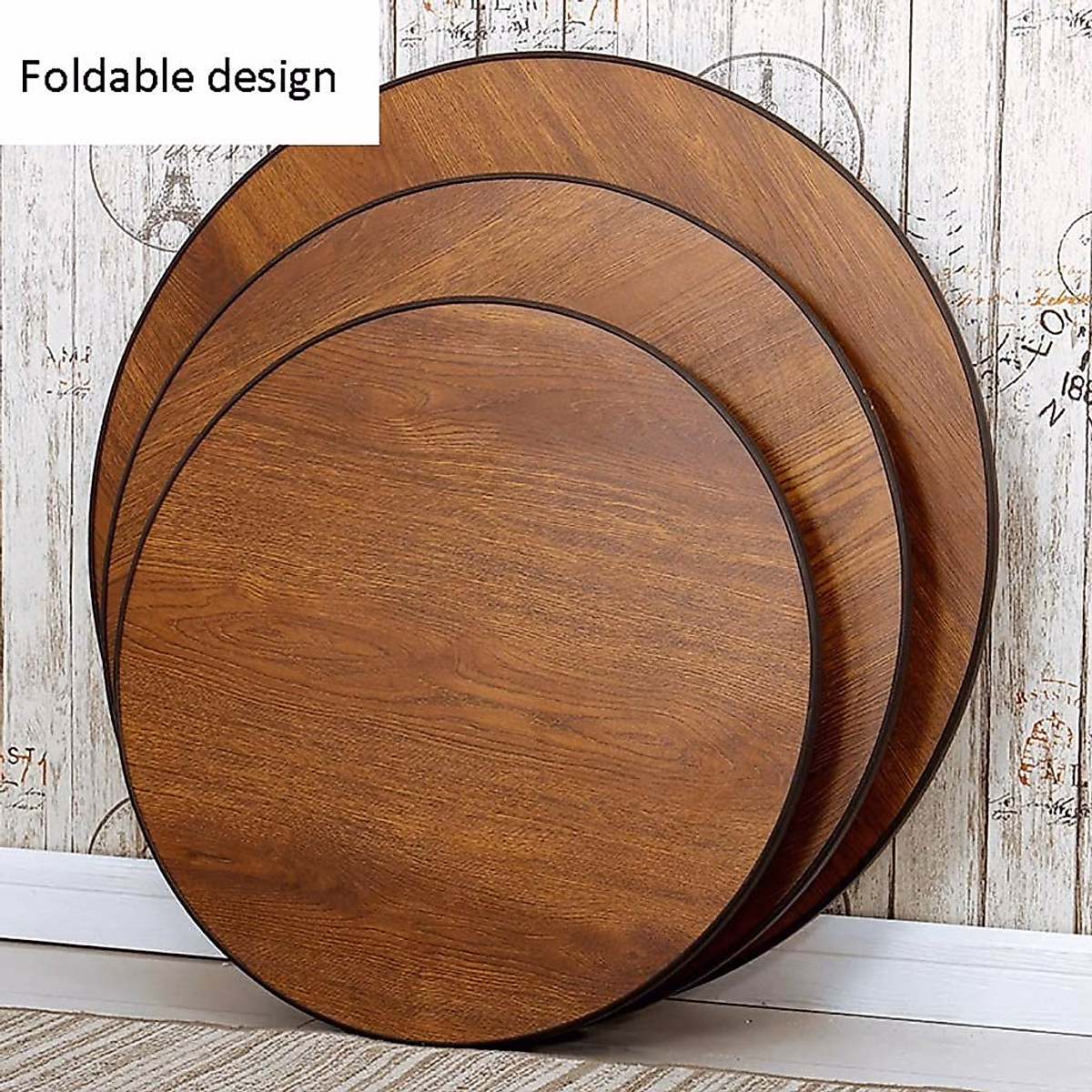 TALSAK Round Folding Tea Coffee Table, Japanese-Style Low Table, Dining Table, Study Table, Small Desk, for Tatami Sitting On The Floor Bedroom Bay Window Tea Room (Size : 60x30cm)