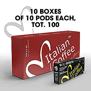 Italian Coffee pods compatible with Nespresso Original machines, Italian Expresso capsules (100 Ristretto regular pods, 100 Count (Pack of 1))