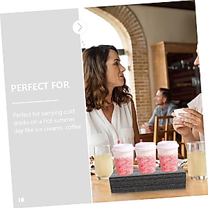 4pcs Milk Tea Drink Cup Holder Drink Packing Carrier Bottle Storage Holders Foam Cup Holder Takeout Disposable Cup Holder Coffee Cup Carrier Tray Pearl Cotton Portable re-usable