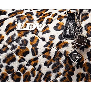 Lux de Ville Black and Leopard Valentine Tote (Large)
