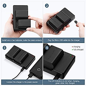NP-FZ100 Battery 2500mAh NP FZ100 Li-ion Batteries 2 Packs with Dual USB Charger for Sony A7III A7R III A9 A7R IV A6600 Firmware 2.0