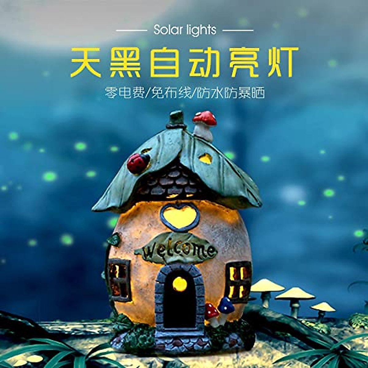 XIANGGELI Creative Jewelry Solar Decorative Light House Decoration Outdoor Villa Garden Courtyard Home Balcony