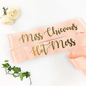 LADY&HOME 12 Pack Bachelorette Party Sashes,Bride Bridesmaid Sashes for Bridal Shower Decorations,Wedding Engagement(Champagne,12pcs)