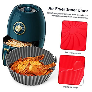 KICHOUSE 2pcs Fryer Pad Nonstick Bakeware Toaster Air Fryer Resin Tray Oven Pot Oven Baking Pan Reusable Air Fryers Pot Pot for Air Fryer Air Fryer Baking Pot Air Fryer Baking Pads Steamer