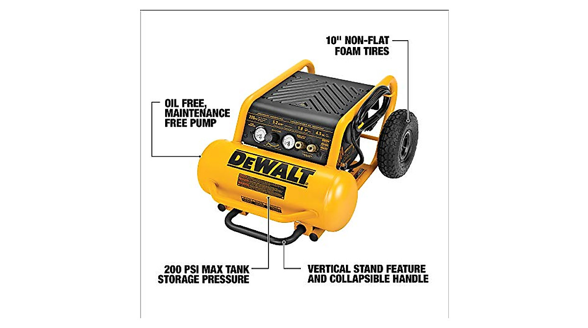 DEWALT 225 PSI Air Compressor - 4.5 Gallon, Hand Carry